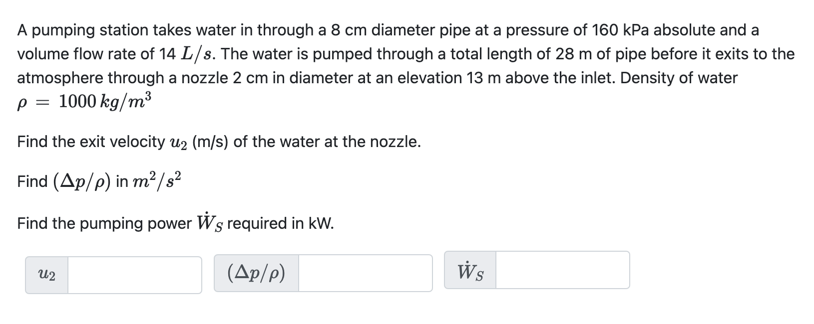 Solved A pumping station takes water in through a 8 cm | Chegg.com