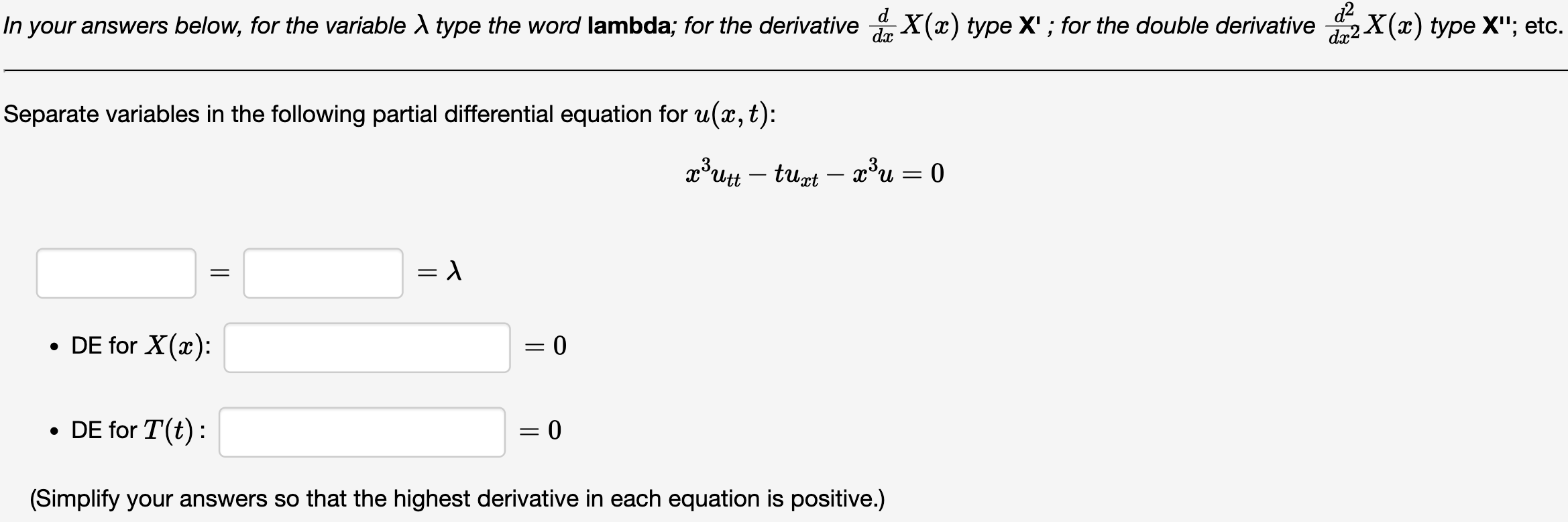 Solved In your answers below, for the variable λ type the | Chegg.com