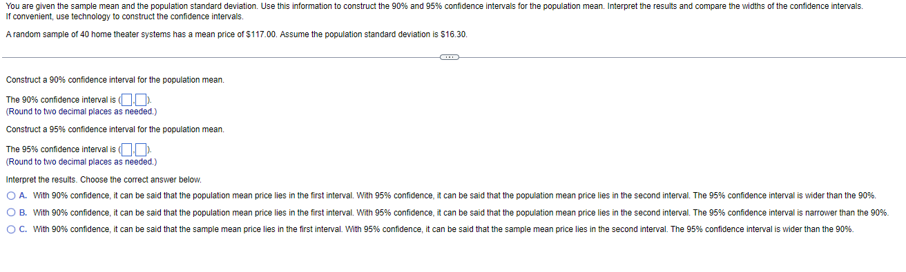 Solved If convenient, use technology to construct the | Chegg.com