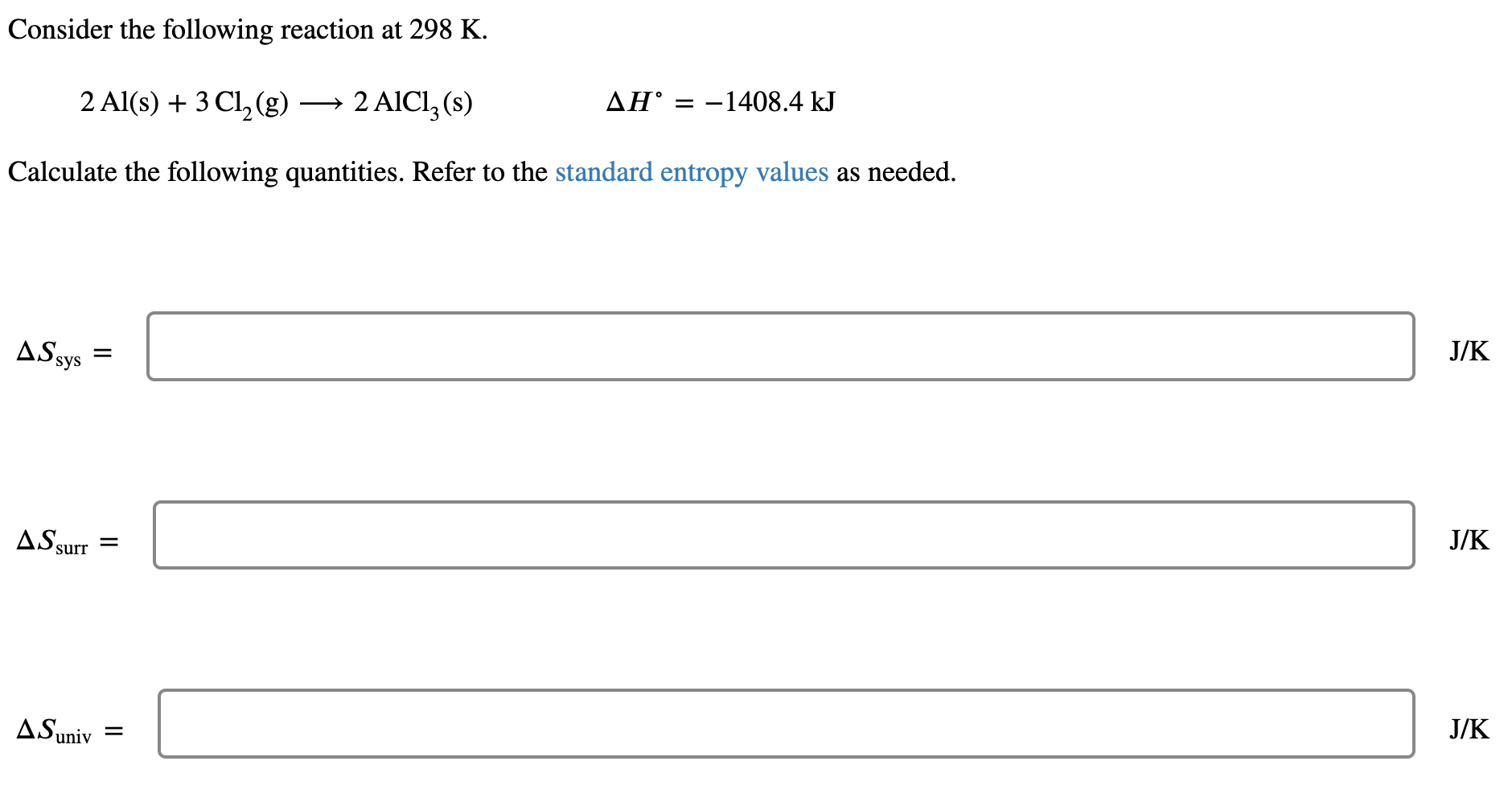 Solved Consider the following reaction at 298 K. | Chegg.com