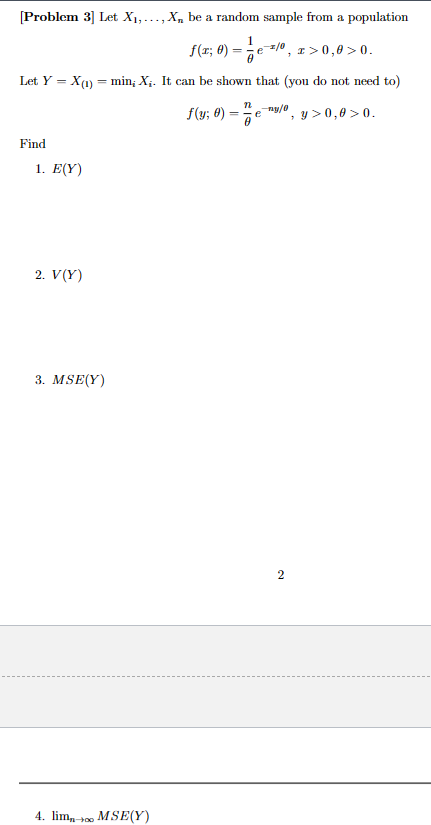 Solved [Problem 3] Let X1,…,Xn be a random sample from a | Chegg.com