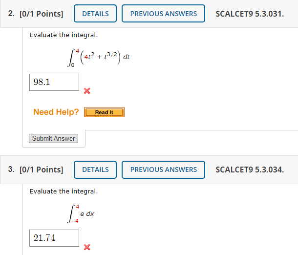 Solved 2. [0/1 Points] DETAILS PREVIOUS ANSWERS SCALCET9 | Chegg.com