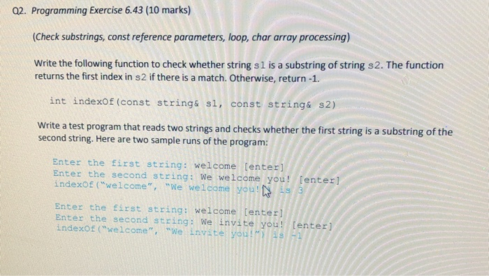 Solved 02. Programming Exercise 6.43 (10 marks) (Check | Chegg.com
