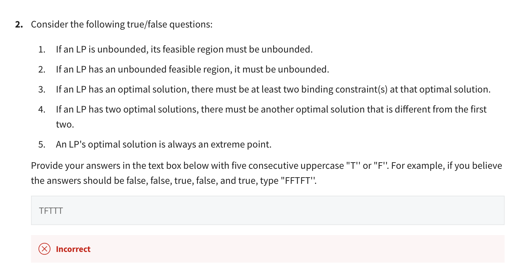 Solved Consider the following true/false questions: 1. If an | Chegg.com