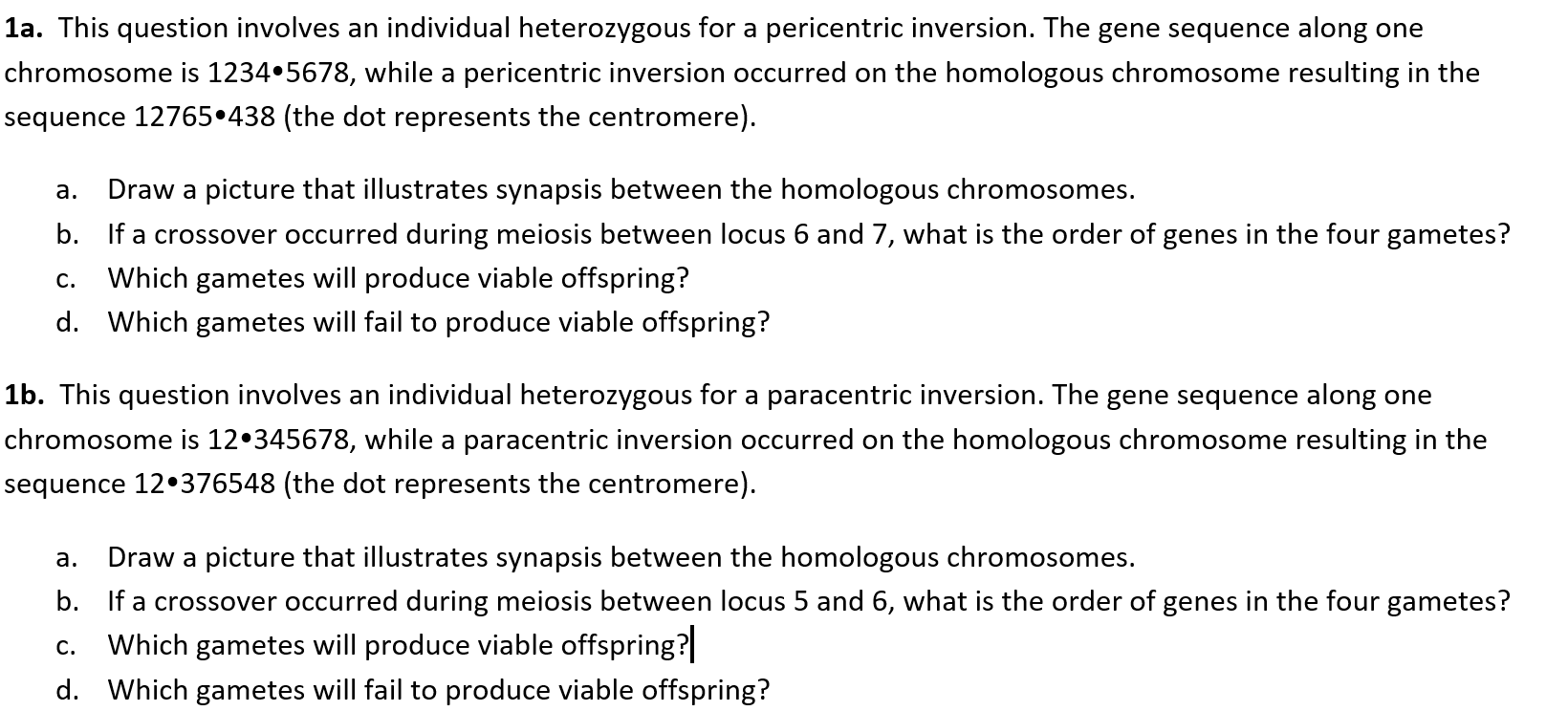 Solved 1a. This question involves an individual heterozygous | Chegg.com