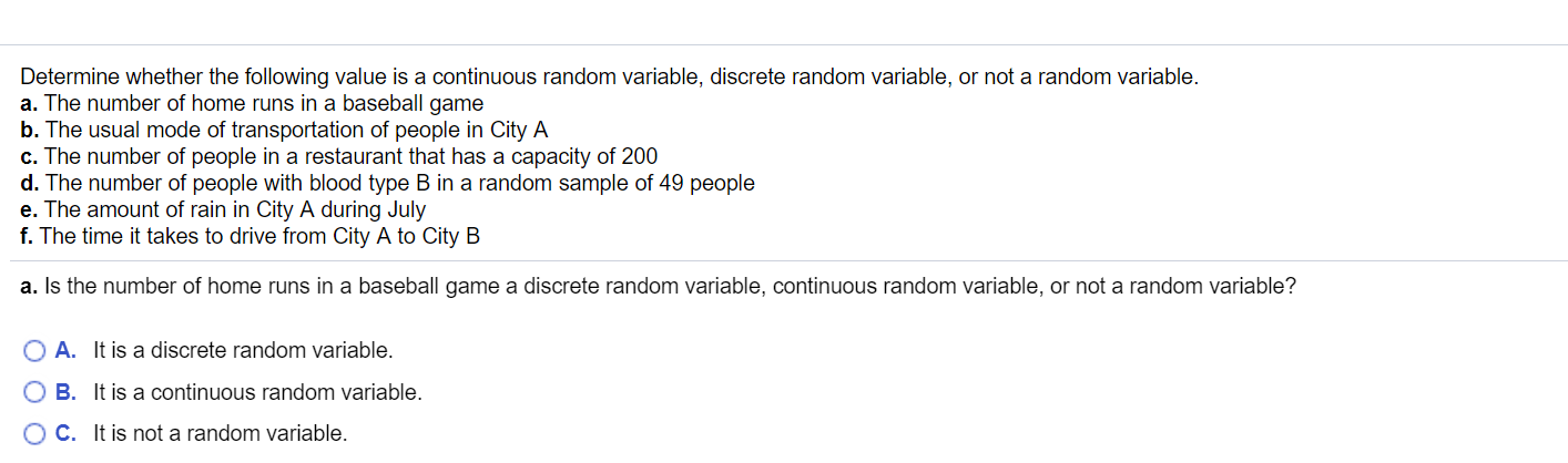 Solved Determine Whether The Following Value Is A Continuous 8903