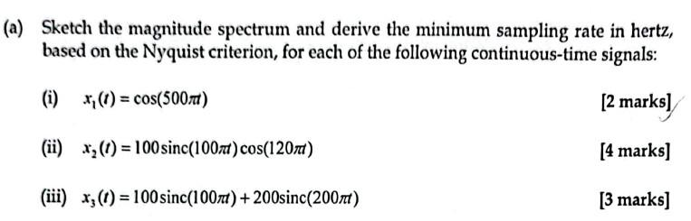 Solved A Sketch The Magnitude Spectrum And Derive The