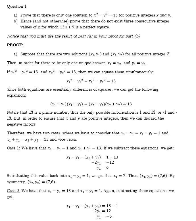 Solved I was wondering if someone can check if my solutions | Chegg.com