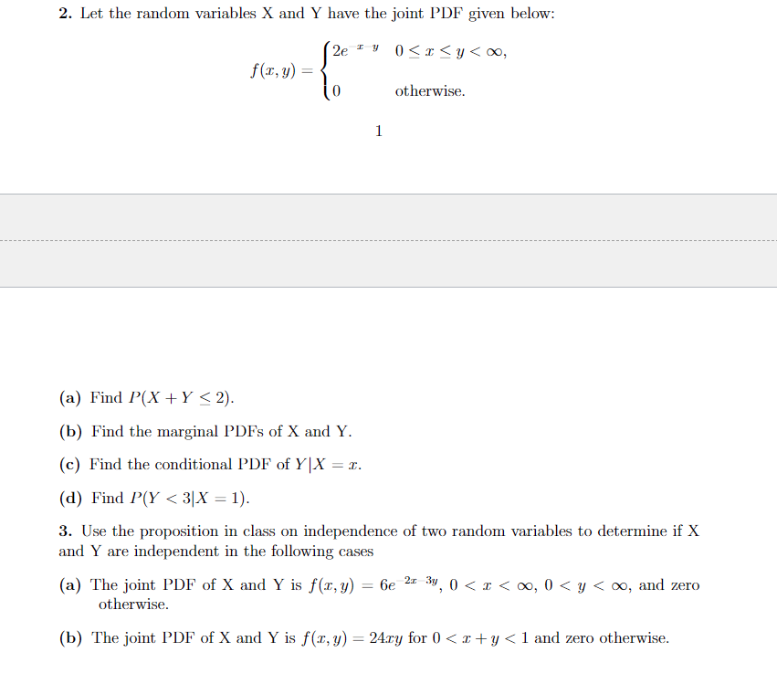 Solved 2 Let The Random Variables X And Y Have The Joint
