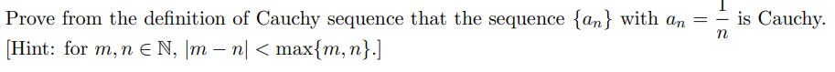 Solved Prove from the definition of Cauchy sequence that the | Chegg.com
