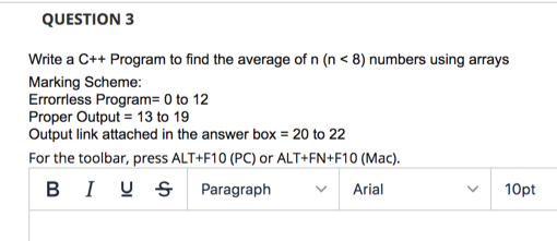 Solved Write a C++ Program to find the average of n(n