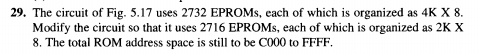 29. The circuit of Fig. 5.17 uses 2732 EPROMs, each | Chegg.com