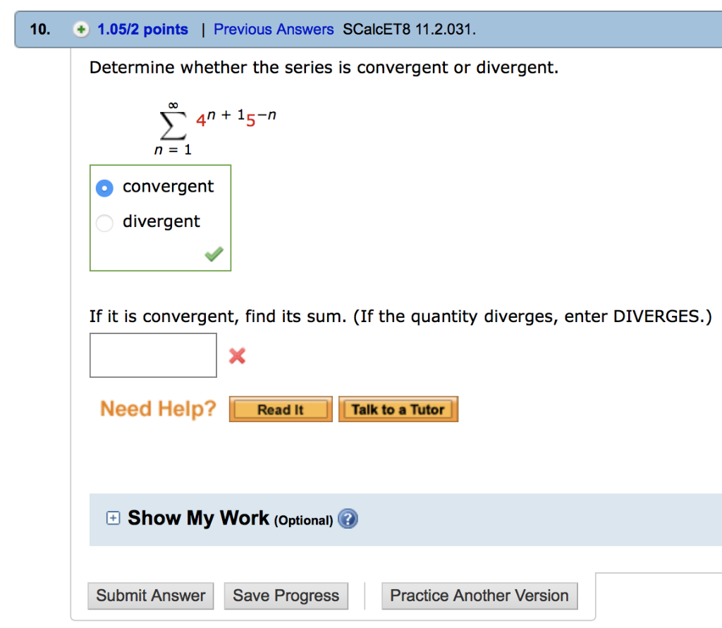 Solved 10. 1.05/2 points | Previous Answers SCalcET8 | Chegg.com