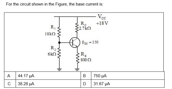 Solved For the circuit shown in the Figure, the base current | Chegg.com