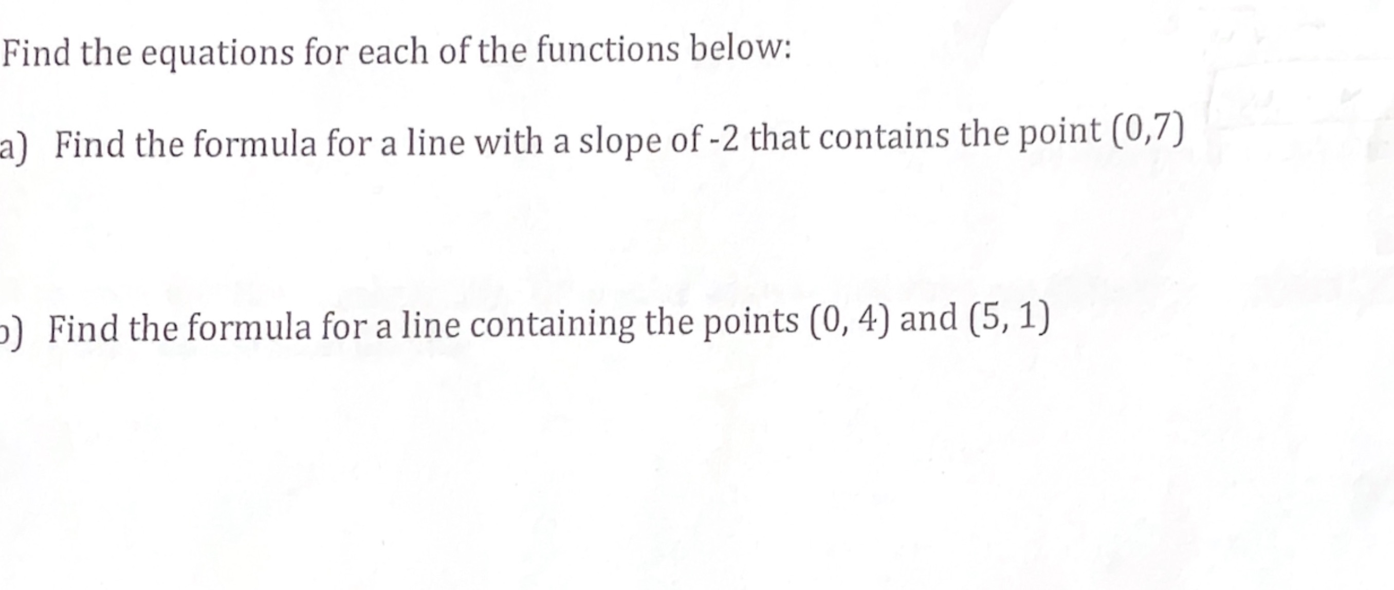 Solved Find the equations for each of the functions below:a) | Chegg.com