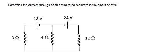 Solved Determine the current through each of the three | Chegg.com