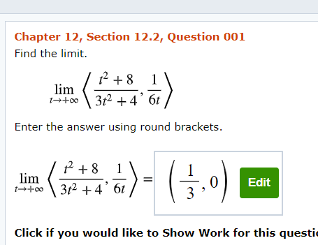 Solved Chapter 12, Section 12.2, Question 001 Find the | Chegg.com
