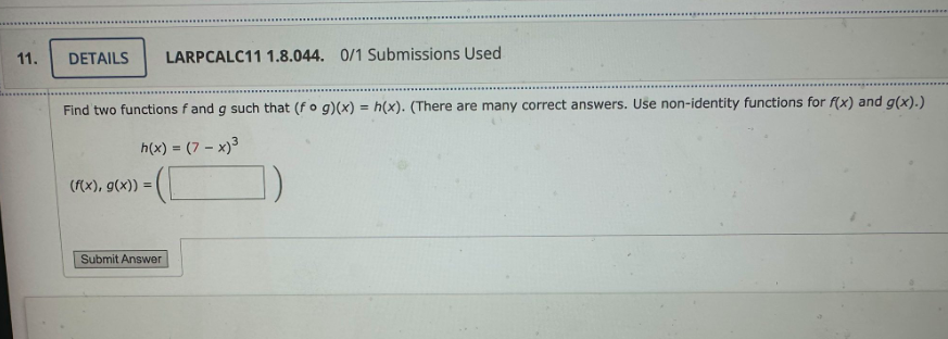 Solved Find two functions f and g such that (f∘g)(x)=h(x). | Chegg.com