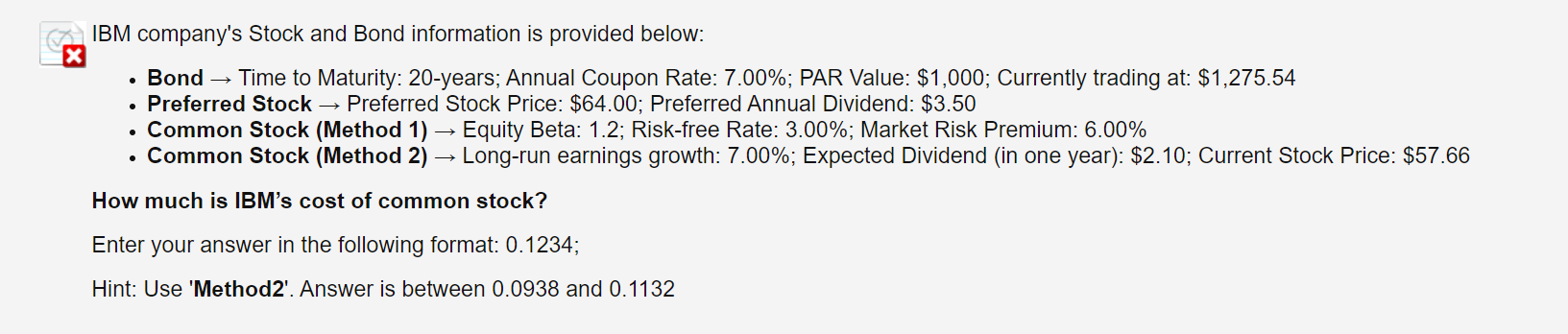 Solved . IBM company's Stock and Bond information is | Chegg.com