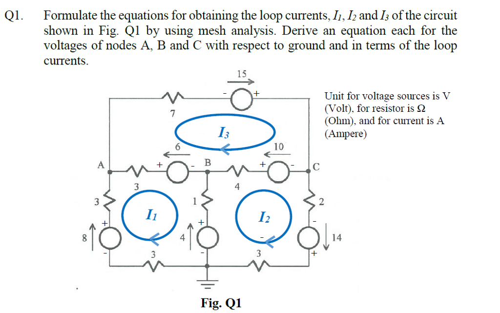 Solved Q1. Formulate the equations for obtaining the loop | Chegg.com