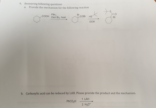Solved 6. Answering following questions a Provide the | Chegg.com
