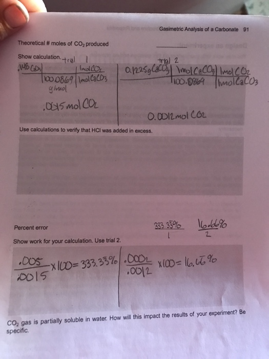 Solved How do I find the excess HCl? We used 10 mL of 3 M | Chegg.com