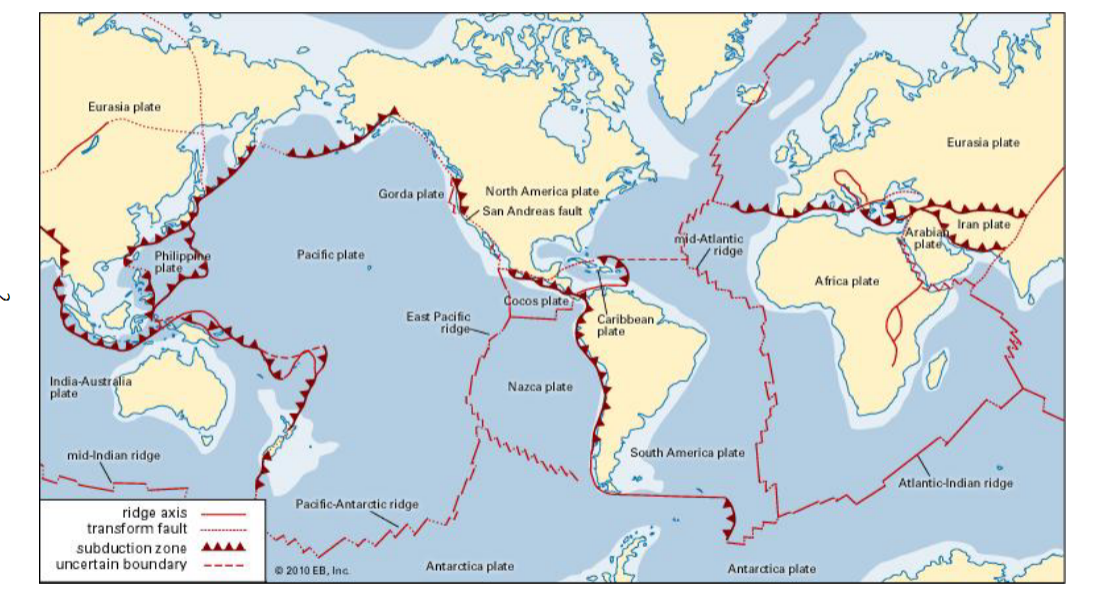 Solved 1. Find the boundary between the Nazca Plate and | Chegg.com