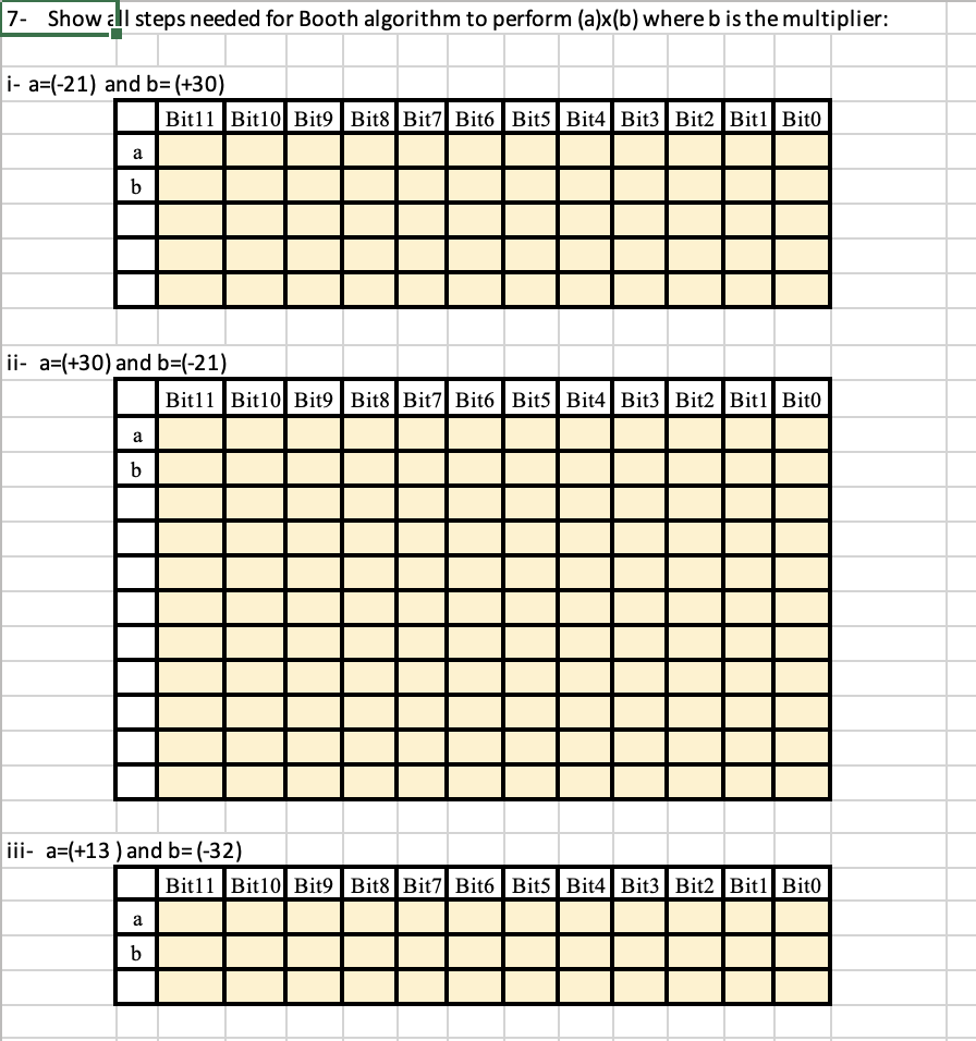 Solved 7- Show all steps needed for Booth algorithm to | Chegg.com