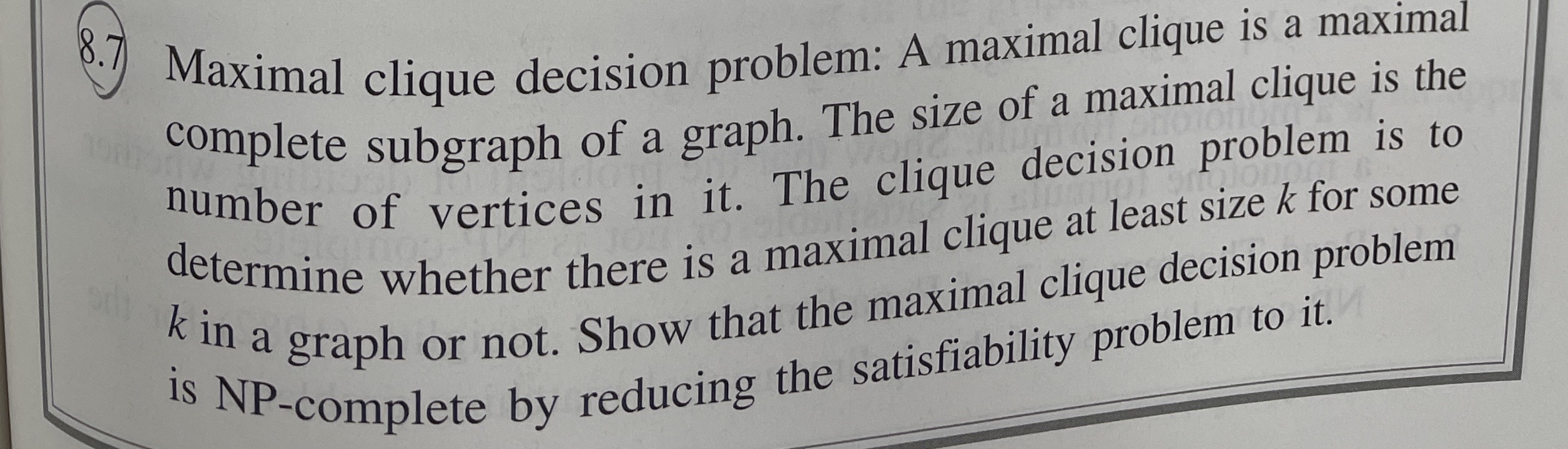 Solved Maximal Clique Decision Problem A Maximal Clique Is