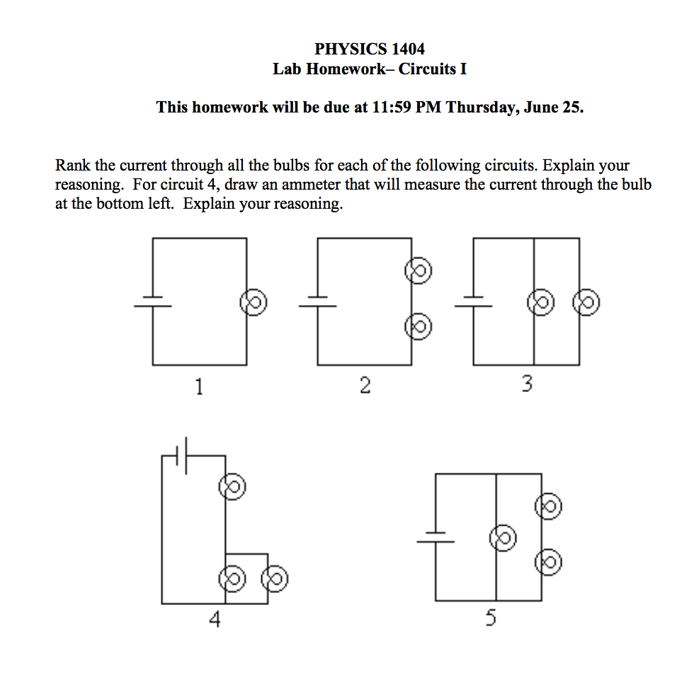 Solved PHYSICS 1404 Lab Homework-Circuits I This homework | Chegg.com