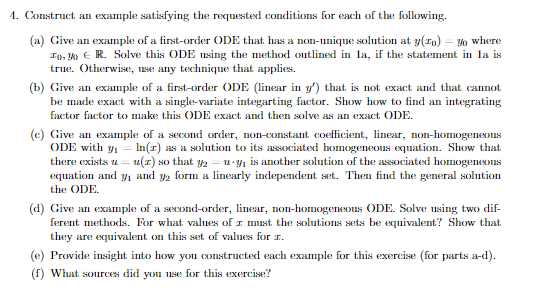 Solved 1. Construct an example satisfying the requested | Chegg.com