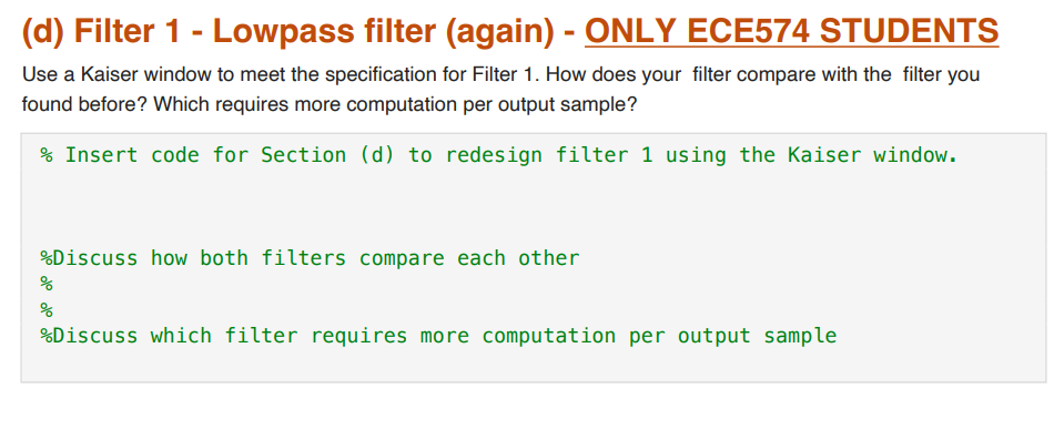 Solved A Filter 1 Lowpass Filter Design A Filter Using 