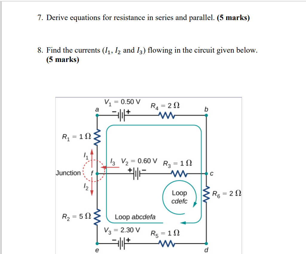 7. Derive equations for resistance in series and | Chegg.com