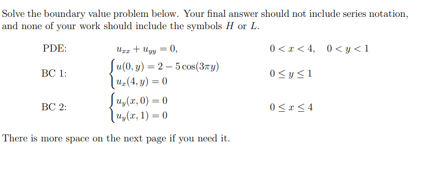 Solved Solve the boundary value problem below. Your final | Chegg.com