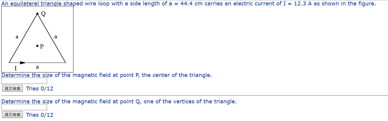 Solved An Equilateral Triangle Shaped Wire Loop With A Side