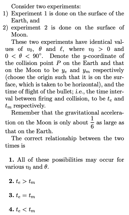 Solved Consider two experiments:Experiment 1 ﻿is done on the | Chegg.com