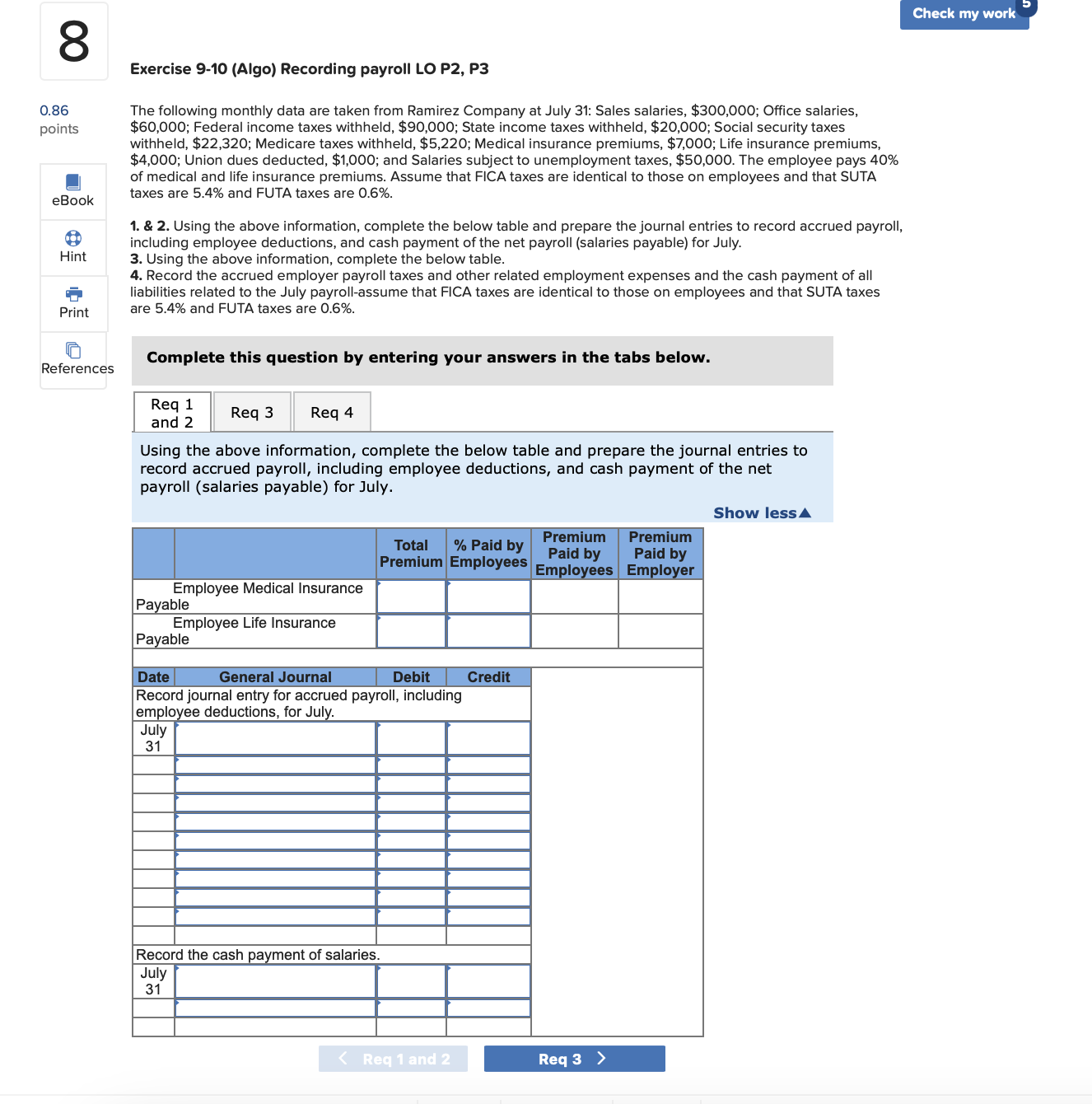 Solved Exercise 9-10 (Algo) ﻿Recording payroll LO P2, | Chegg.com