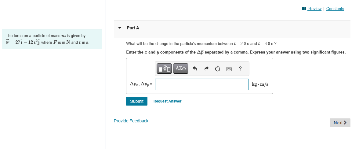 Solved The force on a particle of mass m ﻿is given | Chegg.com