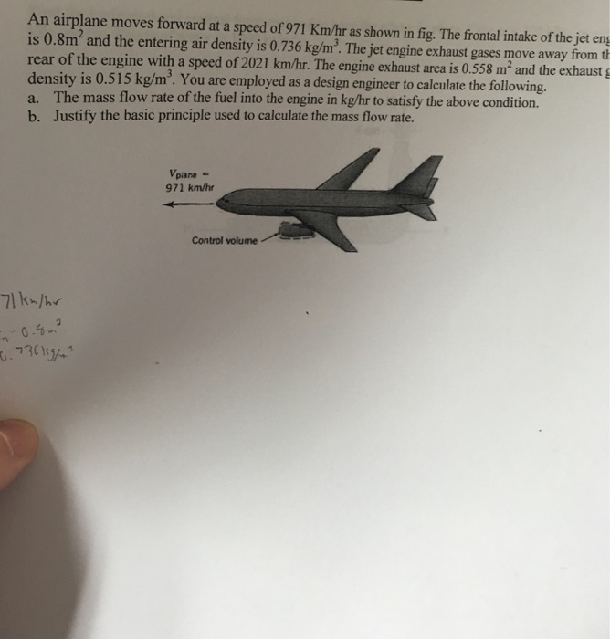 Solved An airplane moves forward at a speed of 971 Km/hr as | Chegg.com