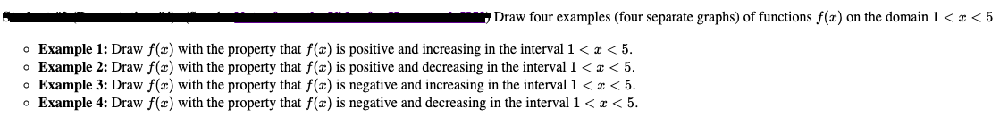 Solved Draw four examples (four separate graphs) of | Chegg.com