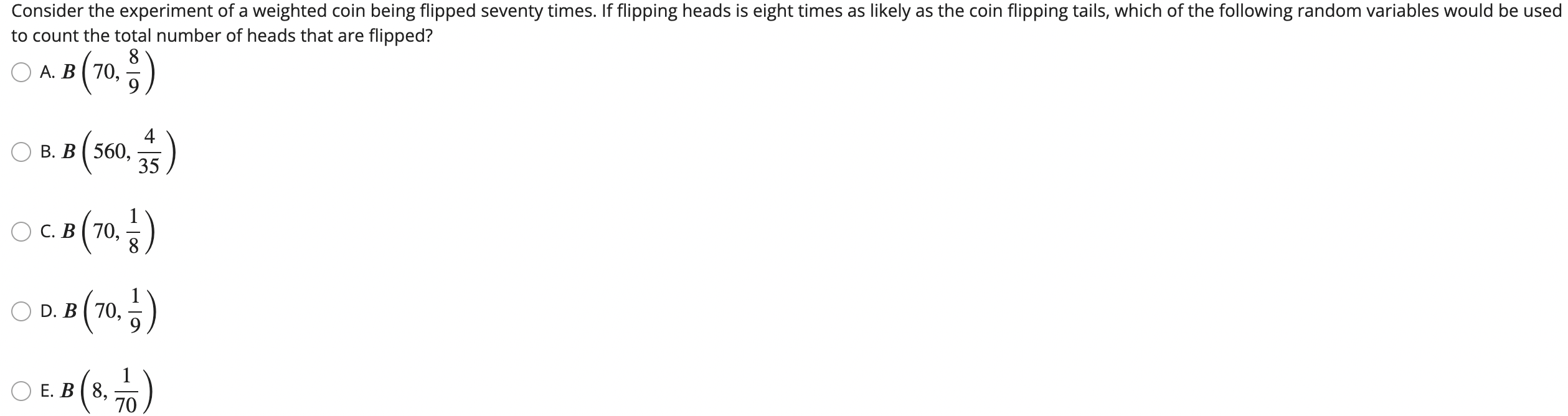 Solved Consider the experiment of a weighted coin being | Chegg.com