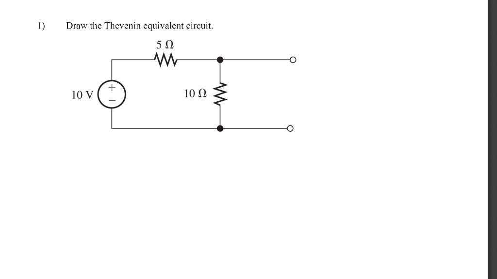 Solved Draw the Thevenin equivalent circuit. 5 Ω + 10 v(1) | Chegg.com