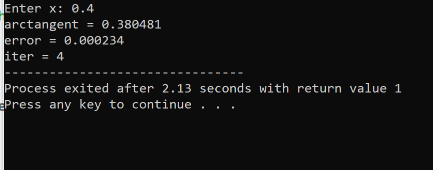 Solved I used this code in DEV-C++ to calculate arctan(4) | Chegg.com