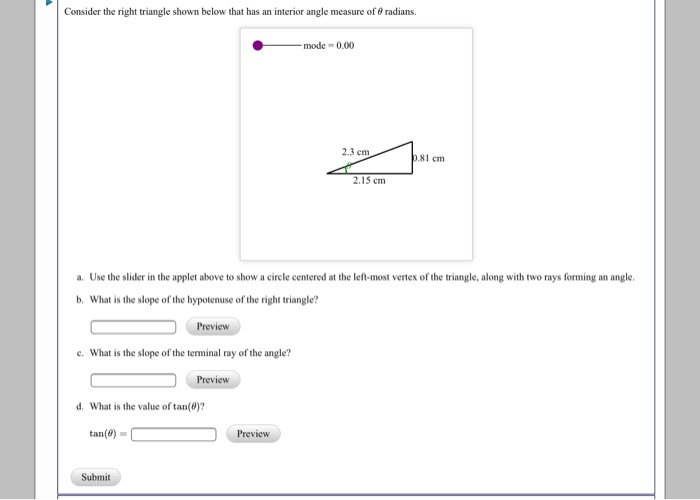 Solved Consider the right triangle shown below that has an | Chegg.com