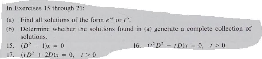 Solved In Exercises 15 through 21: (a) Find all solutions of | Chegg.com