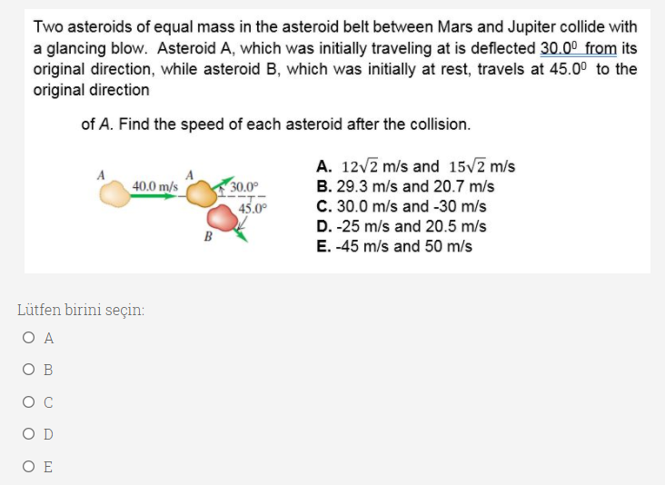 Solved Two asteroids of equal mass in the asteroid belt | Chegg.com