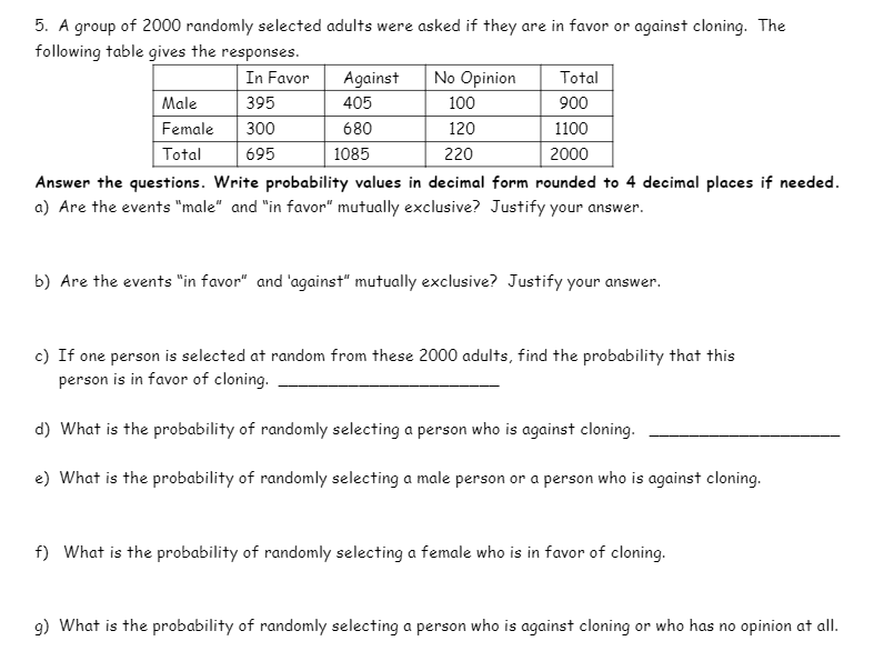 Solved A group of 2000 ﻿randomly selected adults were asked | Chegg.com