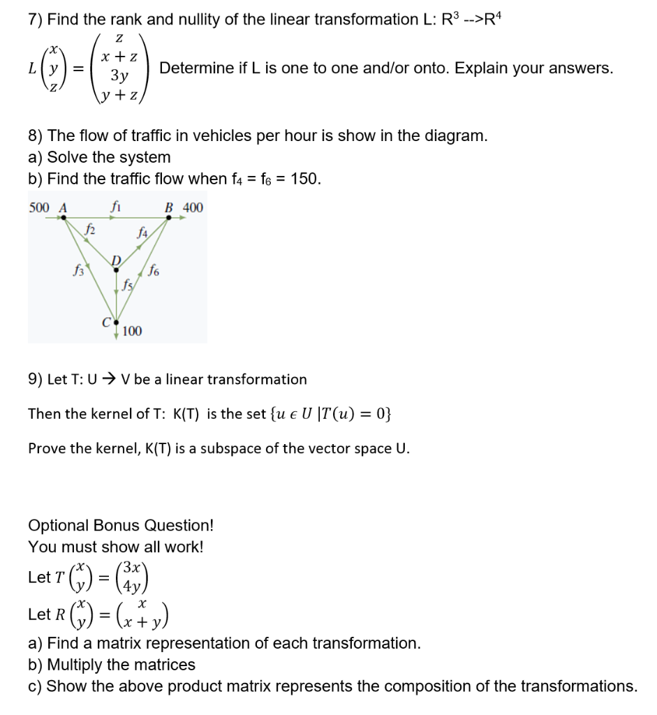Solved 7) Find the rank and nullity of the linear | Chegg.com