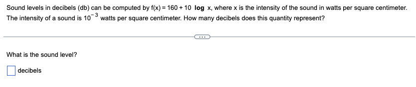 Solved Sound levels in decibels (db) can be computed by | Chegg.com