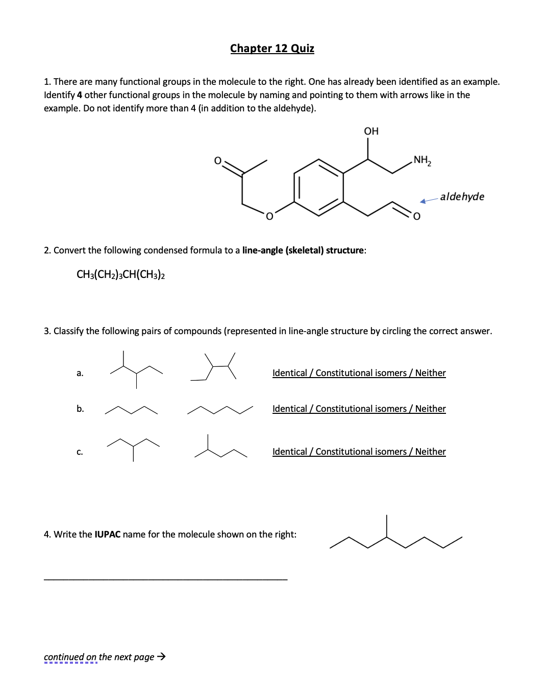 Solved 1. There are many functional groups in the molecule | Chegg.com